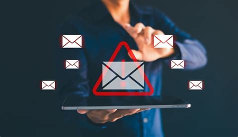 Premium Photo Male Hand Using Tablet With Spam Email Icon Mobile Spam Links Email Icon Virus