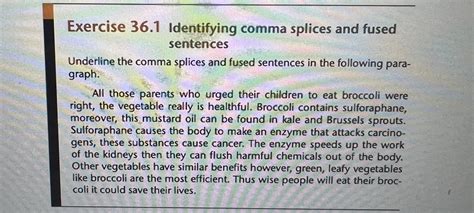 Exercise 36 1 Identifying Comma Splices And Fused