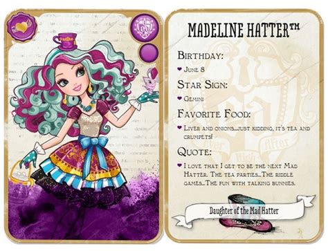 Madeline Hatter Character Ever After High