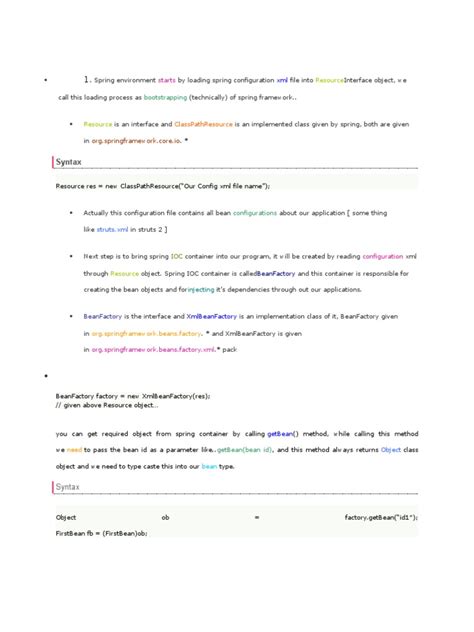 spring notes pdf spring framework databases