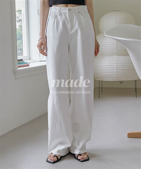커먼유니크 기본롱 기장옵션made Ss 쿨 코튼 와이드 팬츠 당일여름하이웨스트세미 와이드면바지베이직