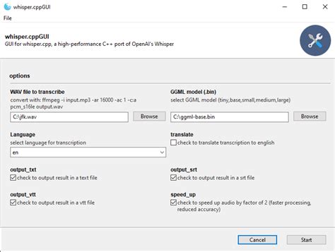 Gui For Windows Version Of Whispercpp · Ggml Org Whispercpp