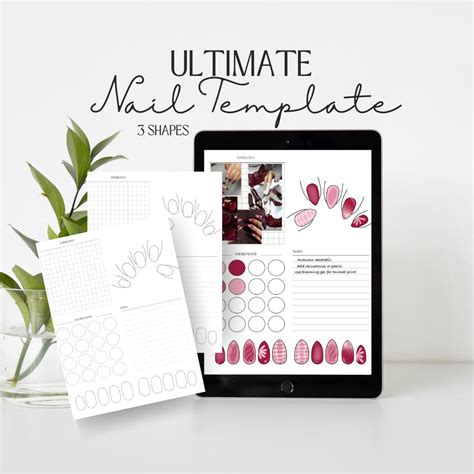 Nail Art Planner Nail Design Template Digital Nail Art Planner Nail Tech Art Planner Nail