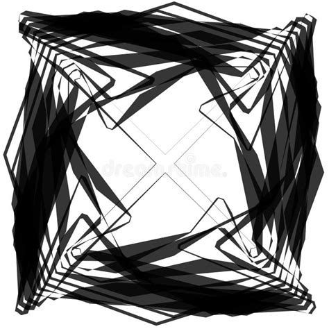 Edgy Angular Monochrome Geometric Element Abstract Graphics Stock Vector Illustration Of