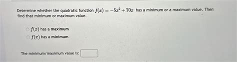 Determine Whether The Quadratic Function