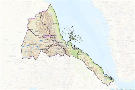 Make Printable Eritrea Maps With Border Masking Cropping Using Leaflet Osm