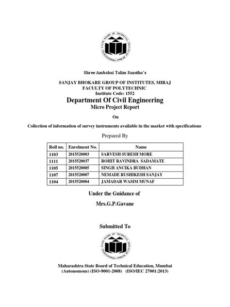 Sarvesh Bsu Micro Project Pdf Surveying Science