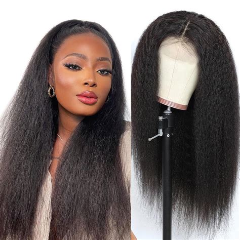 Selina Kinky Straight Wig 4x4 Closure Wigs Yaki Straight