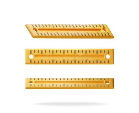 3d Set Of Plastic Measuring Ruler Isolated Stock Illustration Illustration Of Line Business