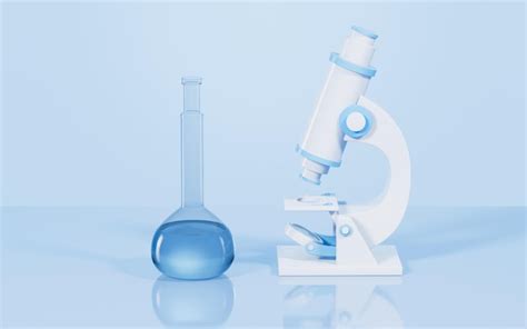 Premium Photo Microscope And Flask In The Lab 3d Rendering