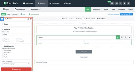 create a workflow form