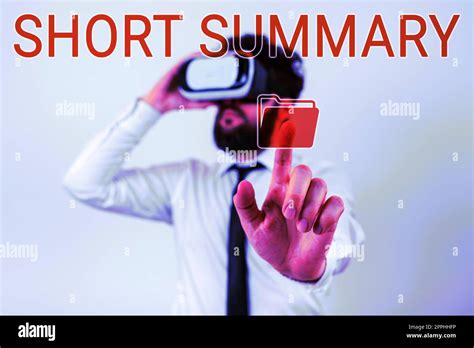 Sign Displaying Short Summary Word Written On Brief Statement Of Main Points Clear Stock Photo