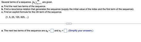 solved several terms of a sequence {an}n 1∞ ﻿are given a