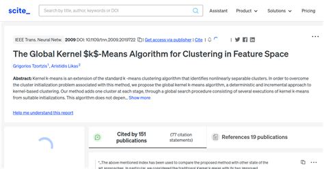 The Global Kernel K Means Algorithm For Clustering In Feature Space