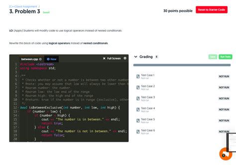 Solved C Bool Assignment Problem Reset To Starter Chegg