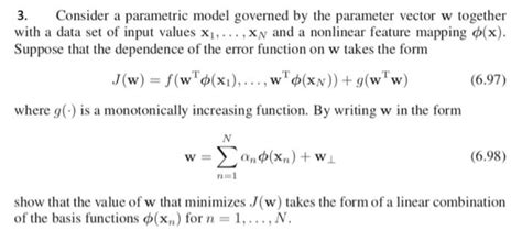 Solved Consider A Parametric Model Governed By The Chegg