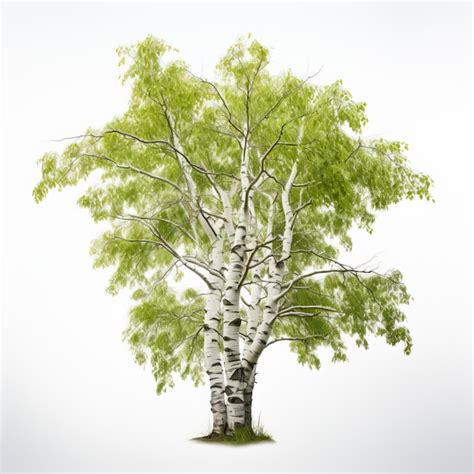 Premium Photo Birch Tree Isolated On White Background