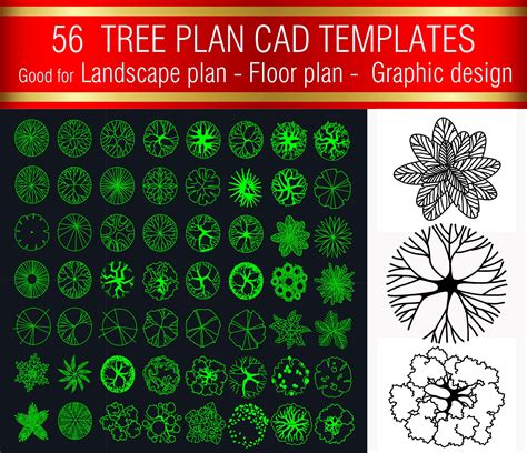 Autocad Tree Plan DWG File Landscape Architecture Blocks CAD Tree Top View Etsy