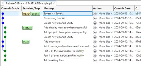rebase git branch in matlab matlab and simulink