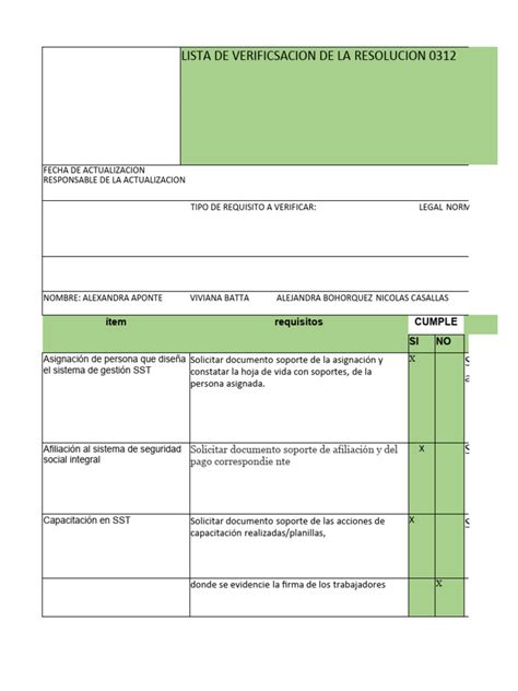 Lista De Berificacion 0312 Pdf Auditoría Business