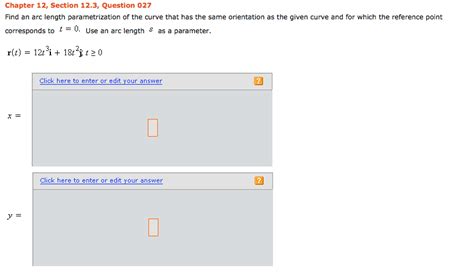 Solved Find An Arc Length Parametrization Of The Curve That Chegg