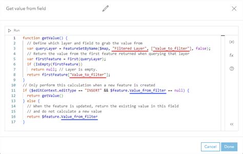 use the filtered value as a default field value esri community