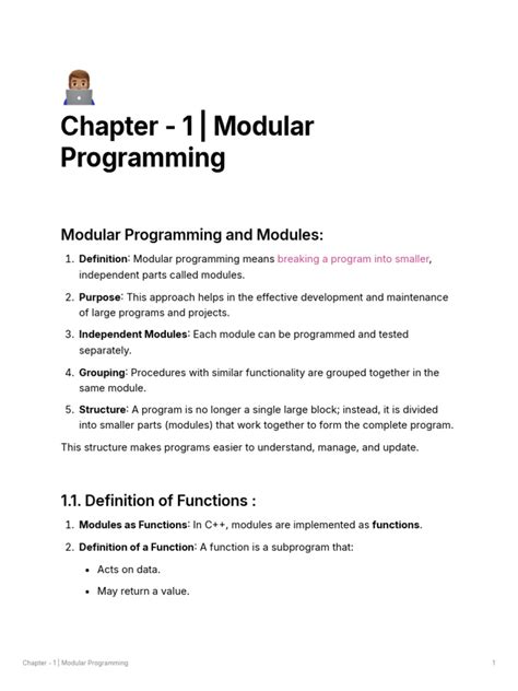 Chapter - 1 Cp2 (Notion) | PDF | Parameter (Computer Programming) | Modular Programming