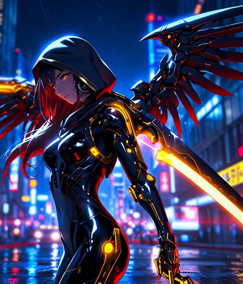 Download Girl Grim Reaper Cyborg Royalty Free Stock Illustration