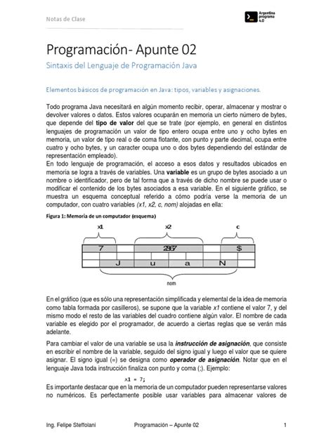 programación apunte 02 pdf tipo de datos java lenguaje de