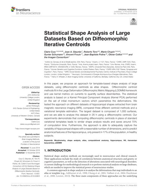 pdf statistical shape analysis of large datasets based on