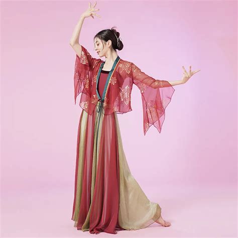 여성용 레드 한푸 가디건 긴 소매 맥시 스커트 바지 투명 라이트 셔츠 드레스 중국 전통 의류 던 황 Aliexpress