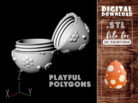 Easter Egg With Thread Stl Files Cute Flowery Egg Model For 3d Printing Digital Download Etsy