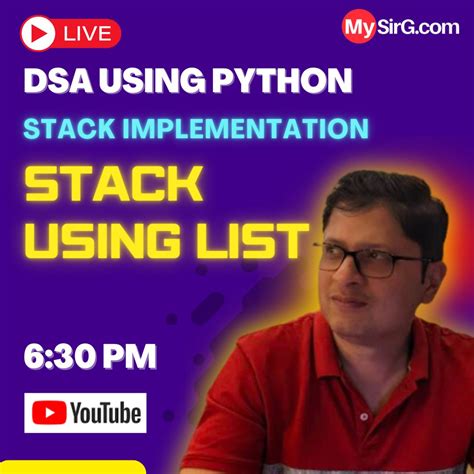 Saurabh Shukla On Linkedin Learn Paid Course For Free Dsa Using Python Stack Implementation
