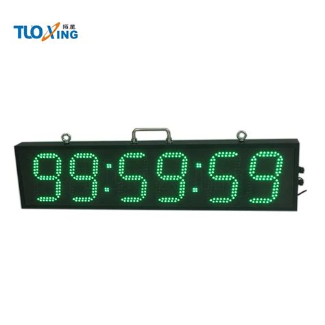 6 Inch 6 Digit Led Digital Led Marathon Clock Double Side Race Clock