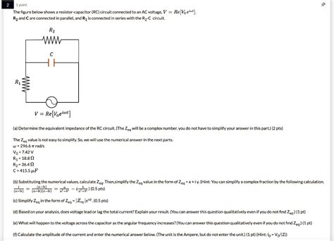 solved the figure below shows a resistor capacitor rc circuit