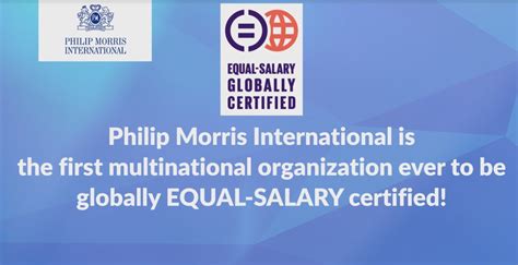 Pmi Is Proud To Be The First Equal Salary Certified Company Philip
