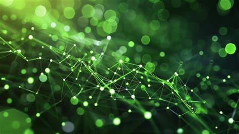 Glowing Green Neural Network Abstract Futuristic Background Artificial Intelligence 3d Rendering