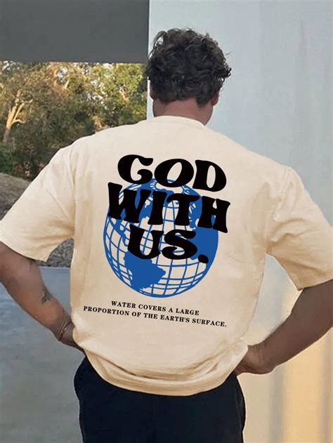 Mens Casual Loose Fit Short Sleeve T Shirt With Letter Print For Summer Church Shirt Designs
