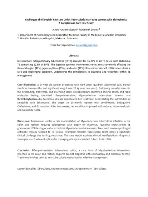 Abstrak Colitis Tb Pdf Tuberculosis Ulcerative Colitis