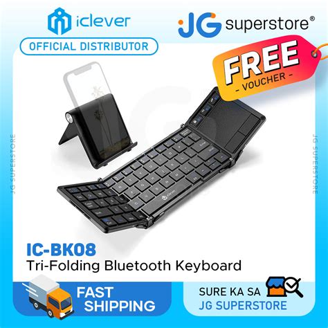 Iclever Ic Bk08 Portable Tri Folding Bt Keyboard W Touchpad Multi Device Connect Shopee