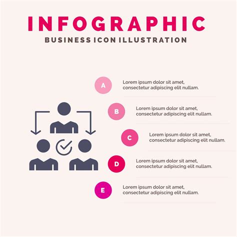 Assignment Delegate Delegating Distribution Solid Icon Infographics 5 Steps Presentation