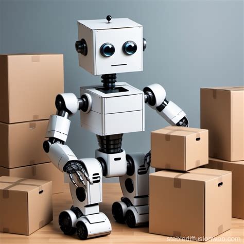 Robot Stacking Mixed Sized Boxes Stable Diffusion Online