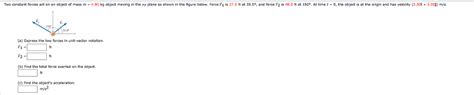 Solved Two Constant Forces Act On An Object Of Mass M 4 80