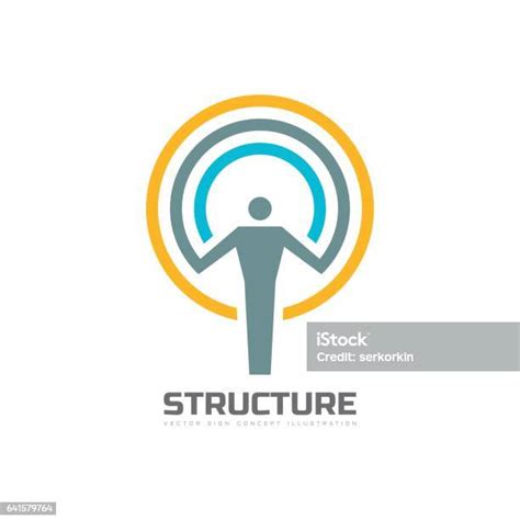 구조벡터 로고 템플릿 개념 그림입니다 인간의 문자 추상 기호와 원입니다 로고에 대한 스톡 벡터 아트 및 기타 이미지 로고 개념 개념 기호 Istock
