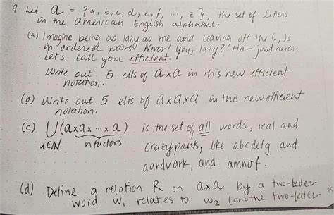 9 Let A A B C D C F Z The Set Of Letters In The Chegg Com