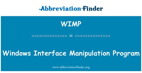 Wimp Stands For Windows Interface Manipulation Program Abbreviation