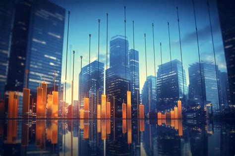 Business Chart And Reflection Buildings Premium Ai Generated Image
