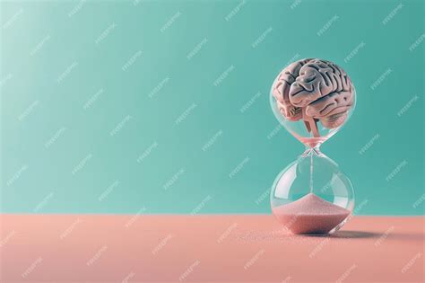 Cerebro Humano En Reloj De Arena Concepto Médico Y Psicológico Cerebro