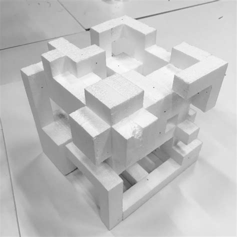 Cube Architectural Model Polygonal Architecture Design Composition