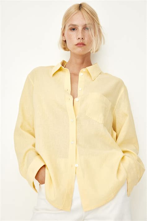 Womens Yellow Shirts Oversized And Checked Shirts Handm Au